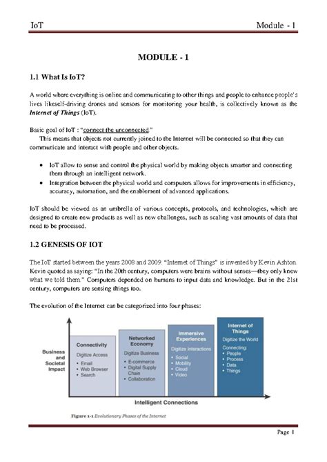 Module 1 Io T Notes MODULE 1 1 What Is IoT A World Where Everything Is Online And
