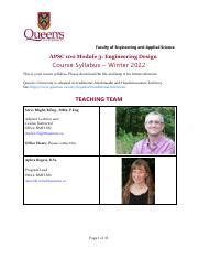 APSC Mod Syllabus W FINAL Pdf Faculty Of Engineering And Applied Science APSC