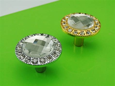 Glass Crystal Dresser Drawer Knobs Pulls Handles Gold Silver Etsy