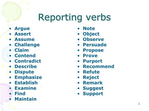 ppt reporting verbs powerpoint presentation free download id 2584145