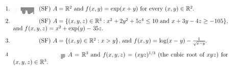 Each Part Defines A Non Empty Set A And A Function F Chegg