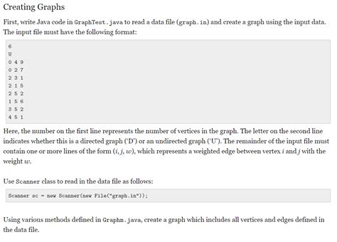 Solved Creating Graphs First Write Java Code In Chegg Com