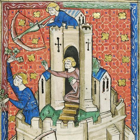 Medieval Art This Full Page Manuscript Miniature Shows A Group Of