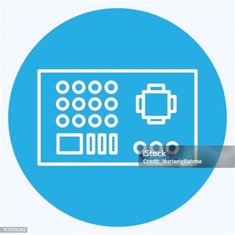 아이콘 마더보드 컴퓨터 구성 요소 기호에 적합합니다 파란 눈 스타일 편집 가능한 간단한 디자인 디자인 템플릿 벡터 간단한 그림