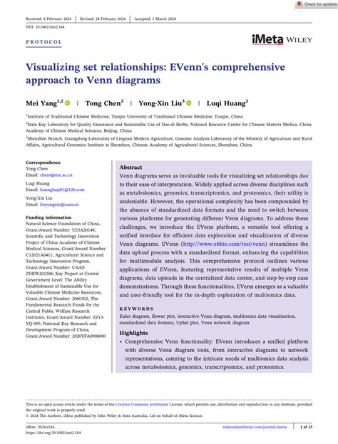 Pdf Visualizing Set Relationships Evenns Comprehensive Approach To Venn Diagrams