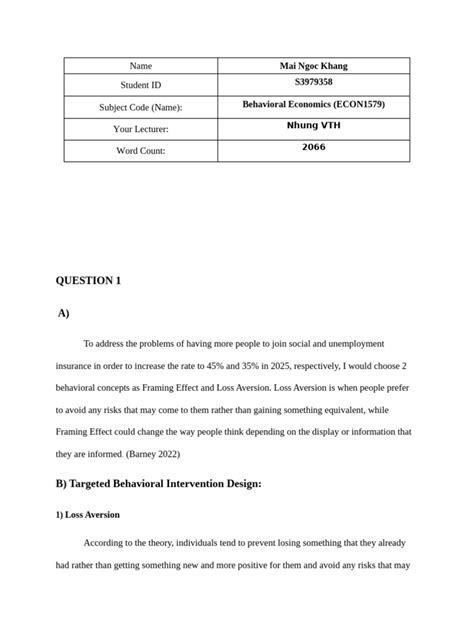 Econ1579 Assignment 3a Pdf