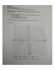 Pg Writing Assignment Graphing Rational Functions And Domain And Range Algebra Unit