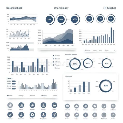 Data Visualization Layout Featuring Various Charts And Graphs