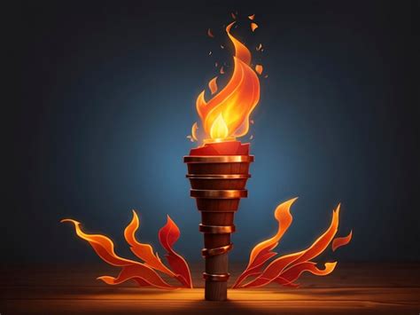 Premium Ai Image Burning Torch