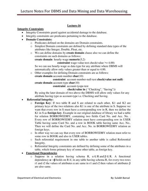 dbms lecture notes notes learnpick india