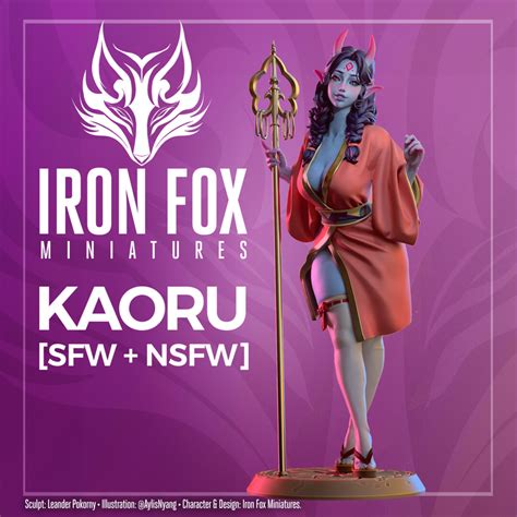 D Printable Kaoru Pin Up Mm Sfw And Nsfw Version By Iron Fox Miniatures