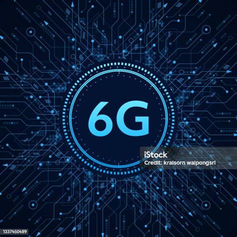 기술 6g 모바일 네트워크 차세대 통신 고속 모바일 인터넷 6세대 이동 통신에 대한 스톡 벡터 아트 및 기타 이미지 6세대