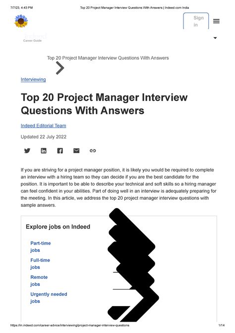 top 20 project manager interview questions with answers