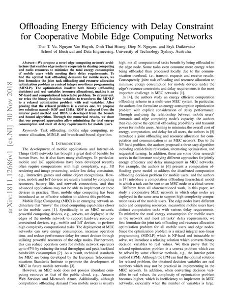 Pdf Offloading Energy Efficiency With Delay Constraint For