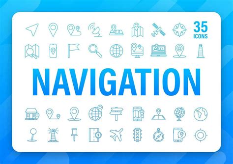 Navigation And Map Line Icons Set Vector Stock Illustration 29920746 Vector Art At Vecteezy