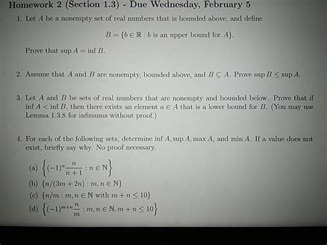 Solved Homework Section Due Wednesday February Chegg