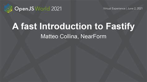 a fast introduction to fastify