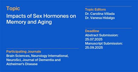 🔔 Mdpi Topics Impacts Of Sex Hormones On Memory And Aging 🔗