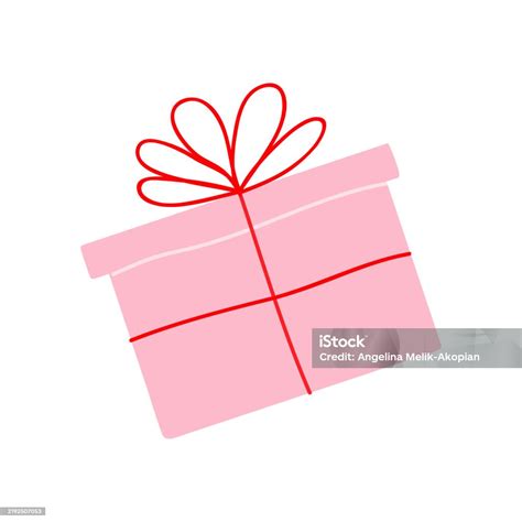 축하 및 특별한 날을 위해 디자인된 빨간 리본과 리본이 있는 밝은 분홍색 선물 상자 감사에 대한 스톡 벡터 아트 및 기타 이미지 감사 공유 개념 귀여운 Istock