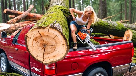 Dangerous Fastest Idiots Cutting Tree Fails Skill With Chainsaw Tree