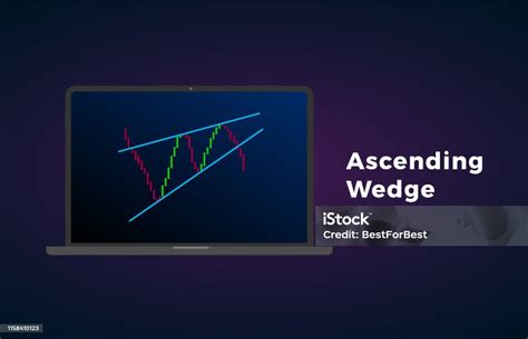 오름차순 쐐기 패턴 그림 기술 적 분석 벡터 주식 및 암호 화폐 교환 그래프 외환 분석 및 거래 시장 차트 상승 약세 쐐기 브레이크 아웃 플랫 벡터 아이콘 0명에 대한 스톡