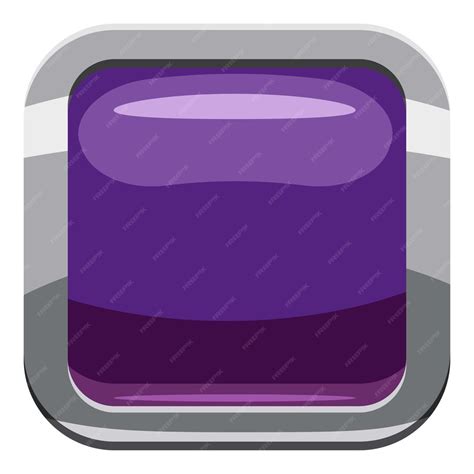 Premium Vector Violet Square Button Icon Cartoon Illustration Of