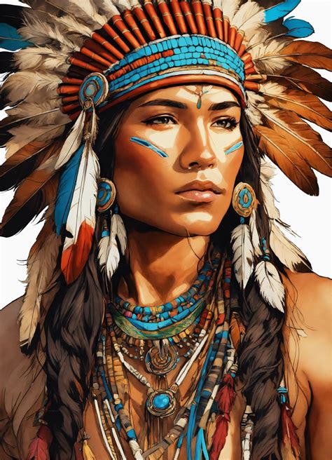 Lexica Generate A Native American Indian Realistic Line Art Drawing