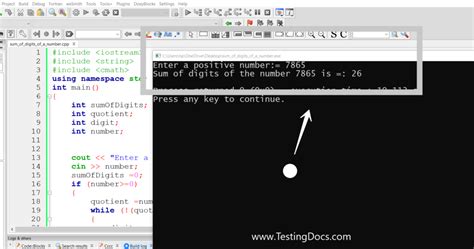 Sum Of Digits Of A Number C Program TestingDocs