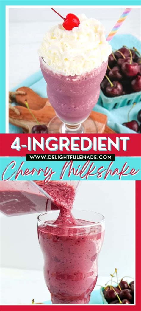 4 Ingredient Creamy Cherry Milkshake Recipe Delightful E Made