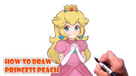 How To Draw Princess Peach In Anime Style Super Mario Step By Step Easy Tutorial YouTube