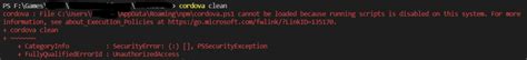 Solved VS Code Cordova Ps Cannot Be Loaded Because Running Scripts Is Disabled On This System