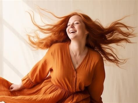 Premium AI Image Plus Size Woman In Emotional Dynamic Pose