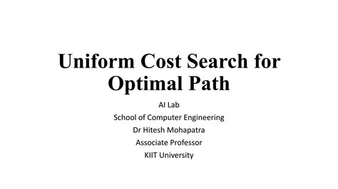 Uniform Cost Search Algorithm In The Ai Environment Pdf