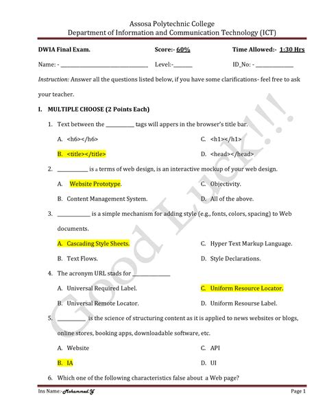 Mid Exam Developing Website Information Architecture Mid Exam