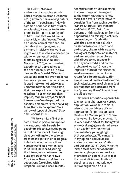 Pdf Cinemas Natures Comparative Approaches To Ecocinema