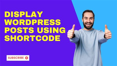 display wordpress posts using shortcode youtube