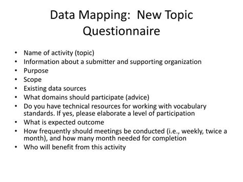 Ppt Data Mapping New Topic Questionnaire Powerpoint Presentation Free Download Id 1916349