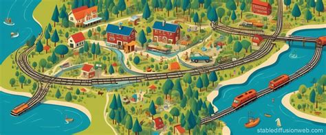 Composite Landscape Map Stable Diffusion Online