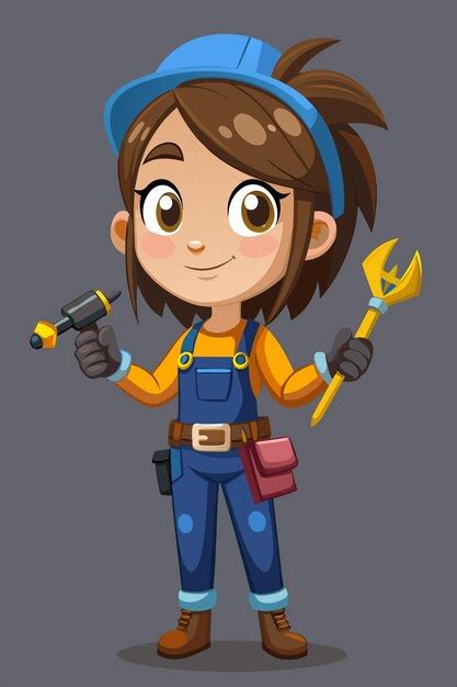 3d Rendering Of Cute Cartoon Girl With Electricians Tools Premium Ai Generated Image