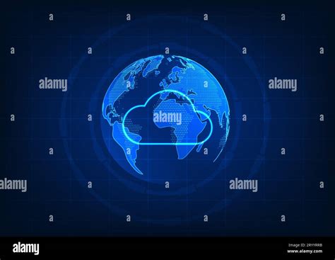 Cloud Technology Background With Earth Conveys Important Data Collected Through The Worlds