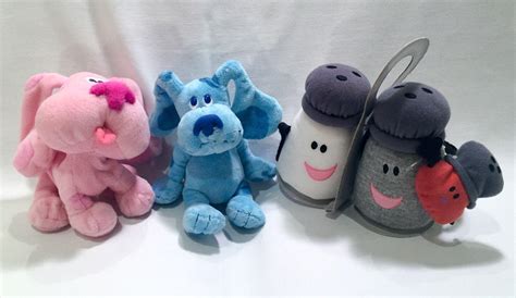 Lot Of Blues Clues Plush Mr Salt And Mrs Pepper And Paprika~magenta Pink~ty