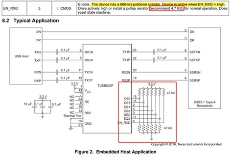 Tusb522p Pin5 Enrxd Pull Up Resistor Value Confirmation Interface Forum Interface Ti E2e