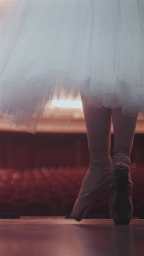 Elegant Ballet Movements Ballerinas Feet In Pointe Shoes Move In
