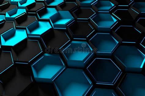 Abstract Rendering Of Hexagons Background Reflective Surface Stock Illustration Illustration