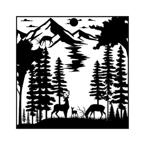 Premium Vector Vector Silhouette Shadow Of Forest Scene