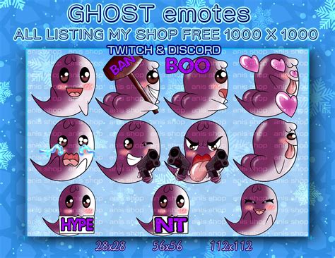 Ghost Emotes Devil Chibi Emotes Discord Emotes Twitch Etsy Chibi
