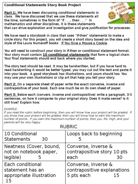 Conditional Statements Project Pdf