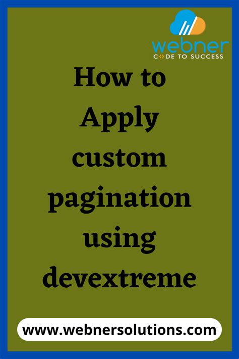 How To Apply Custom Pagination Using Devextreme By Webner Solutions