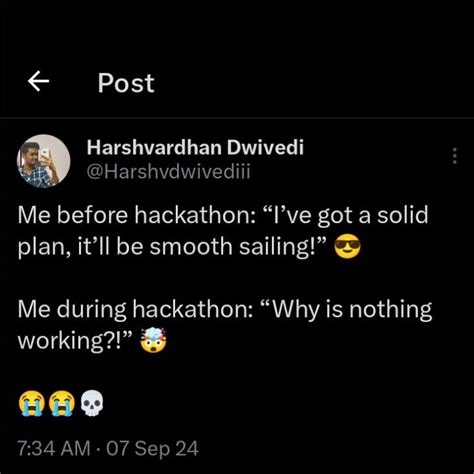 Harshvardhan Dwivedi On Linkedin Hackathons Are A Rollercoaster Of