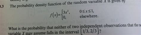 Solved 33 The Probability Density Function Of The Random